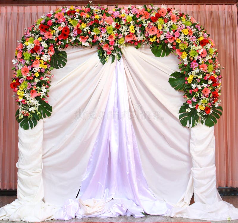 Beautiful Backdrop Flowers Arrangement for Wedding Ceremony Stock Image ...