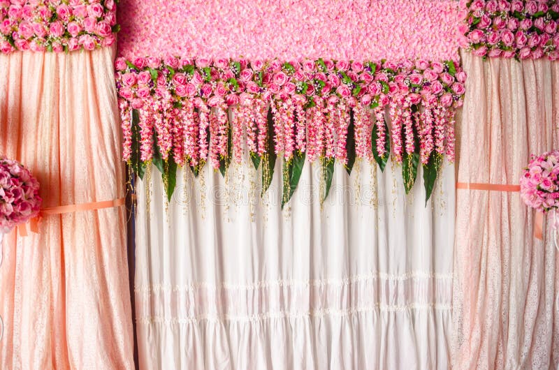 Beautiful Backdrop Flowers Arrangement for Wedding Ceremony Stock Image ...