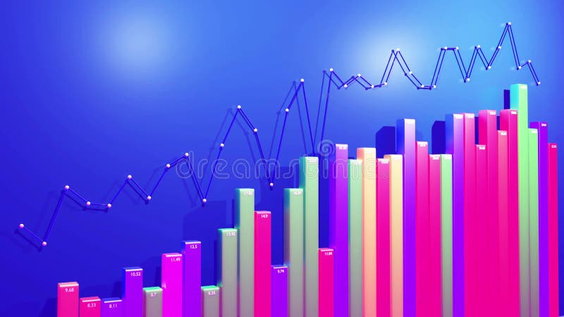 Beautiful Background with Abstract Infographics in Loop. Bars, Counters ...