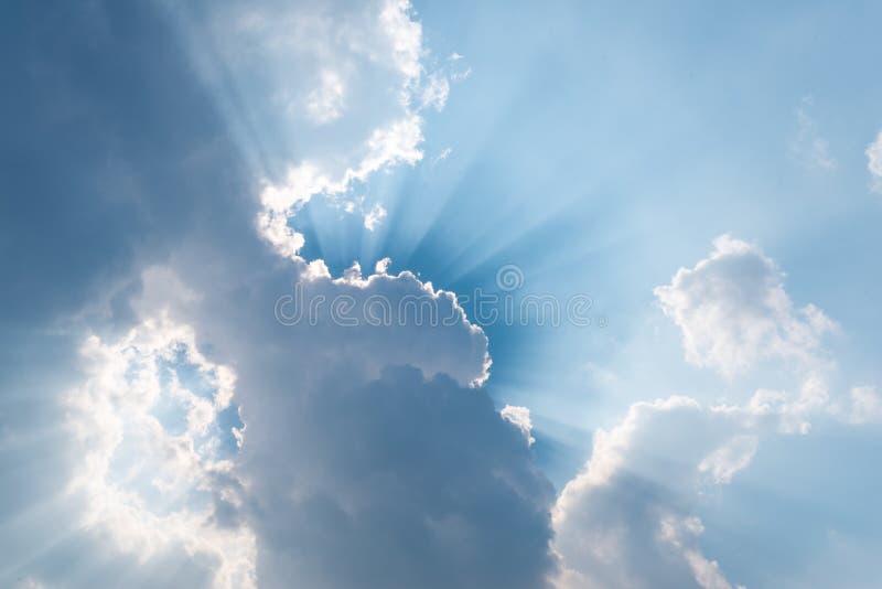Beautiful Background Bright Sun Shines through Clouds Stock Image ...