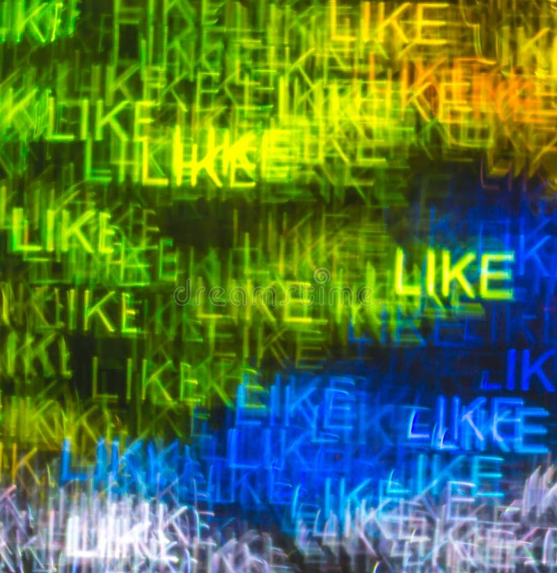 Beautiful Background with Different Colored Word Like, Abstract Stock ...