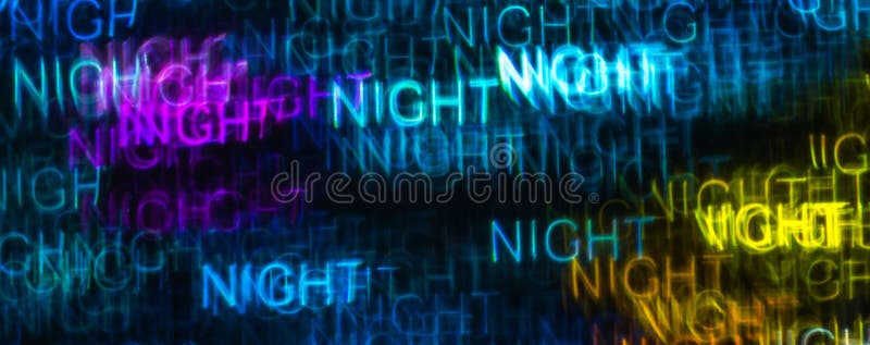 Beautiful Background with Different Colored Word Night, Abstract Stock ...