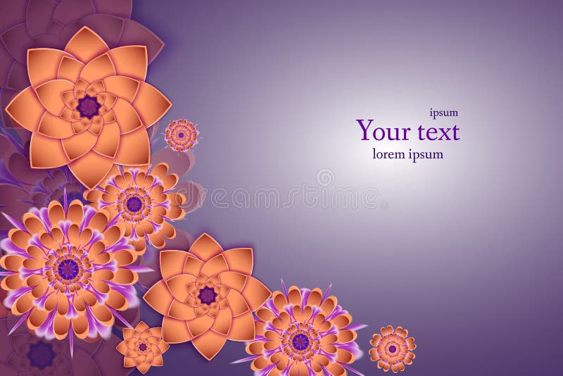 Beautiful Background with Flowers, Paper Art with Text. Stock Vector ...