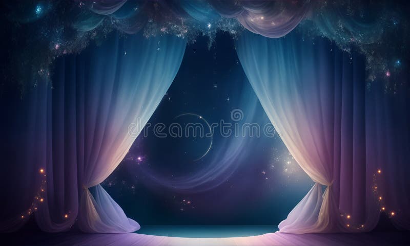 Beautiful Background with Night Concept on Stage for Fairy Tale Show ...