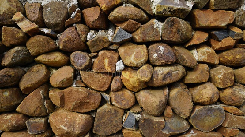 Beautiful Background Pattern Image of a Wall Made of Round Stone Red ...