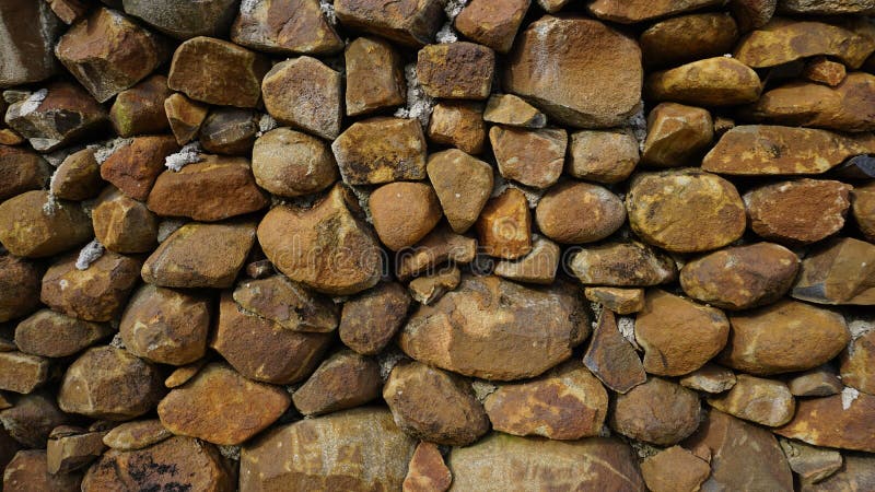 Beautiful Background Pattern Image of a Wall Made of Round Stone Red ...