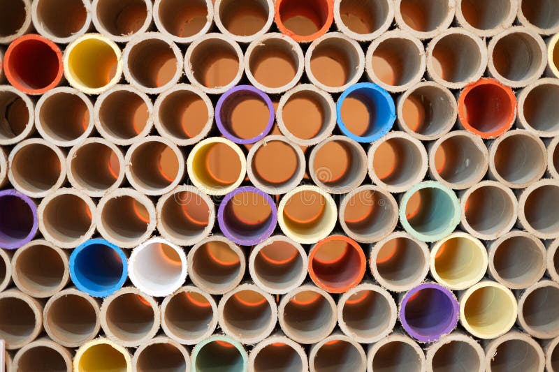 A Beautiful Background of Plastic Pipes in a Section Folded in a Stack ...