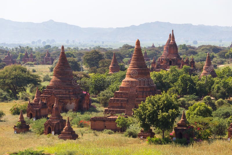 Bagan temples, Myanmar stock photo. Image of attraction - 121591836