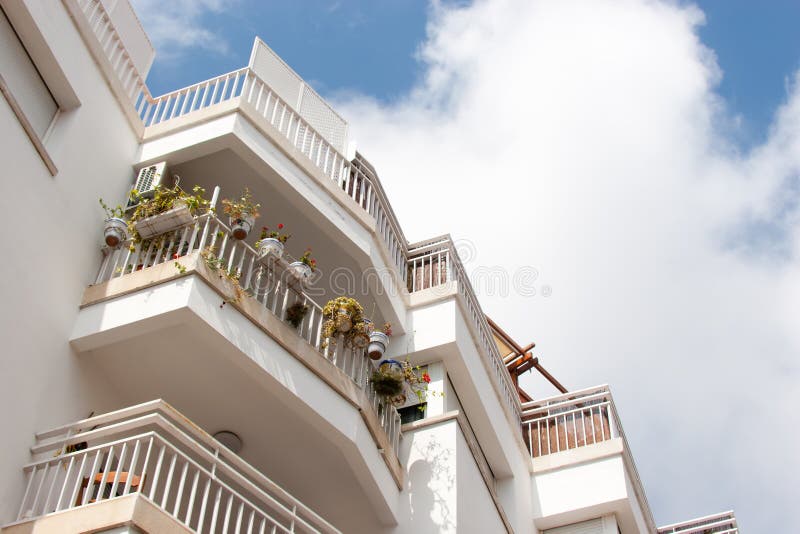 Beautiful balconies stock image. Image of residential - 15995635