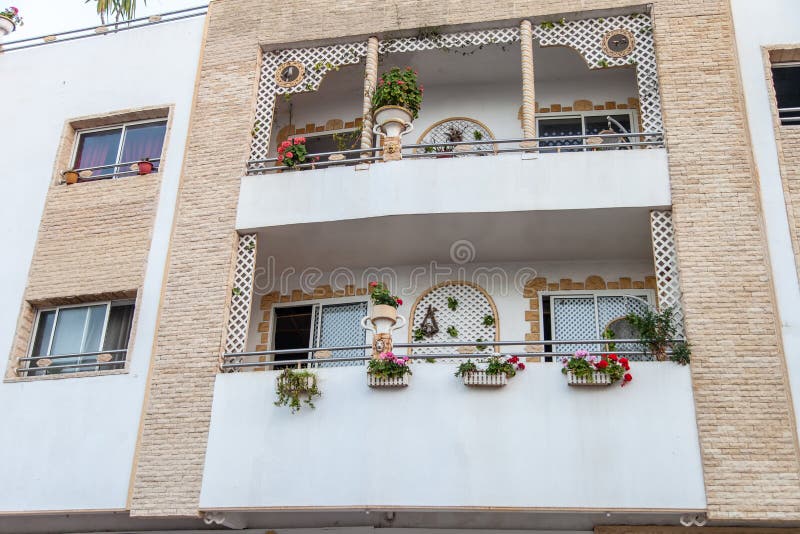 Beautiful Balconies with Carved Frames Stock Image - Image of home ...