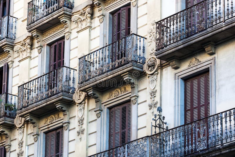 Beautiful balconies stock photo. Image of house, decoration - 40297680
