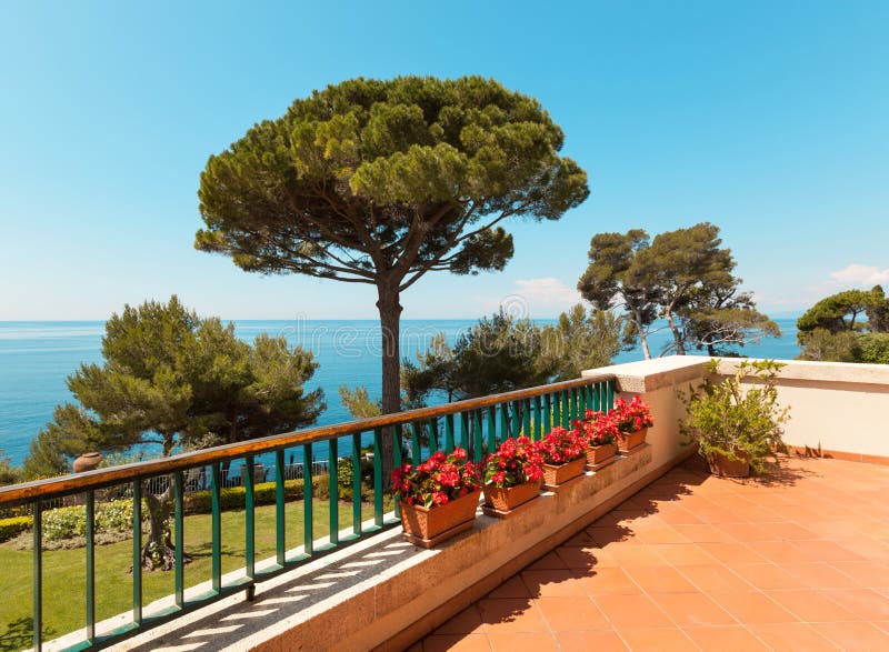 Beautiful balcony stock photo. Image of balcony, blue - 42174682