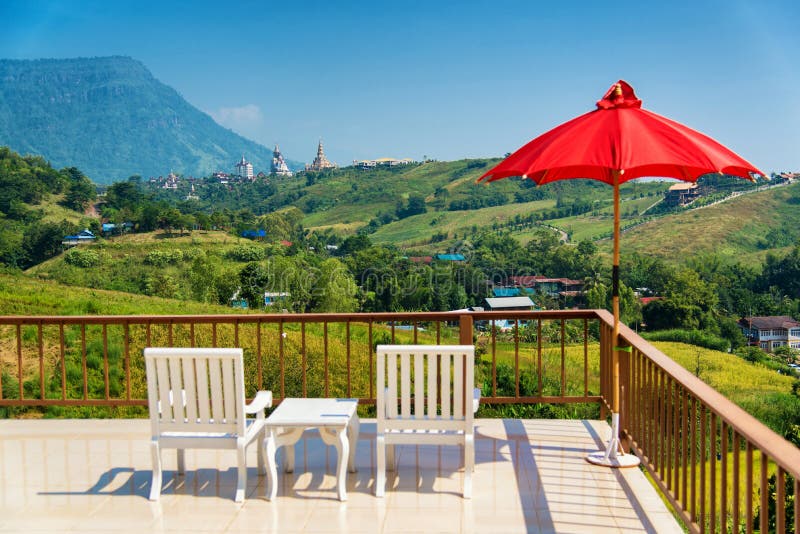 A Beautiful Balcony View of Mountain Stock Image - Image of lifestyle ...