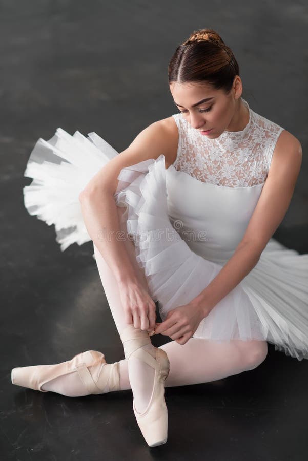 Beautiful Ballerina Posing in Ballet Class Stock Photo - Image of class ...