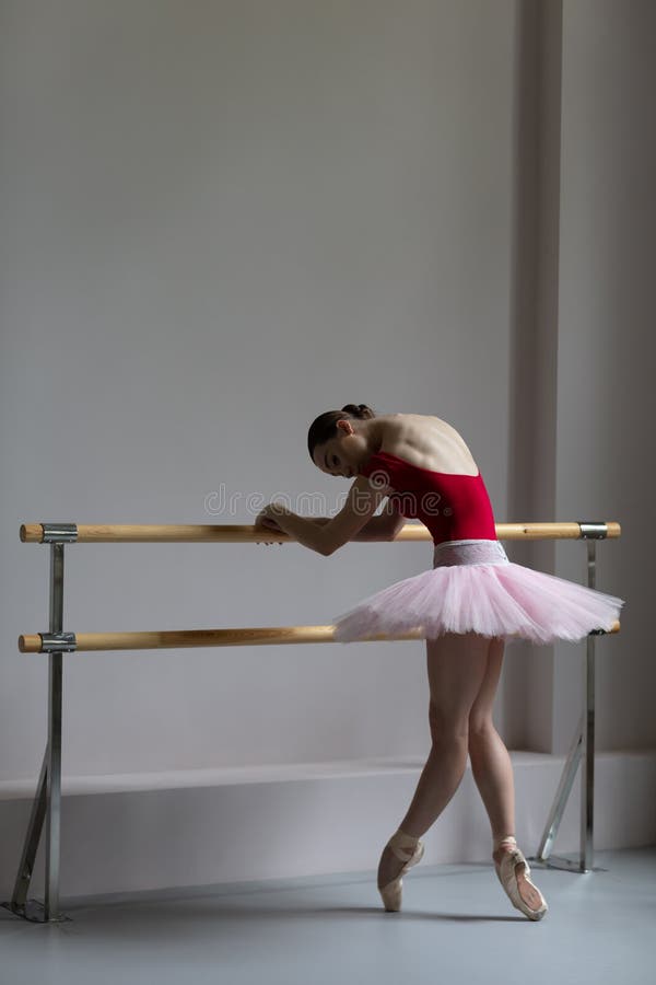 Beautiful Ballerina Training in the Class Stock Photo - Image of pointe ...