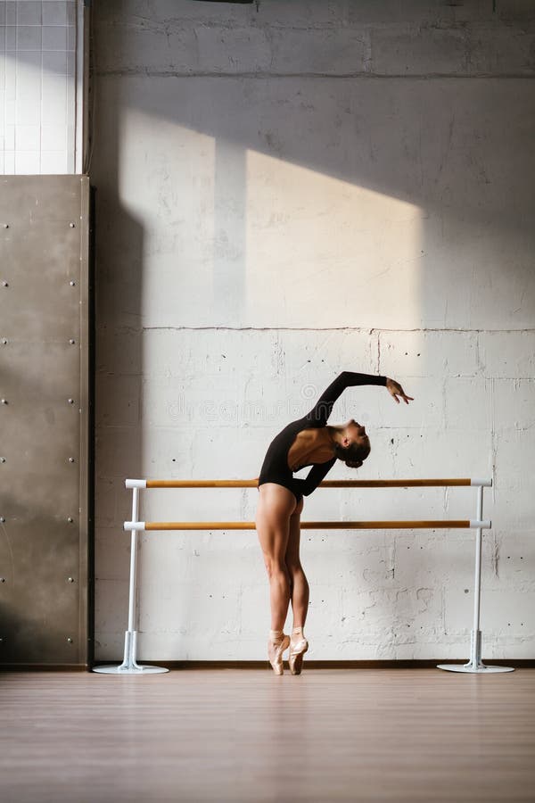 Beautiful Ballerina Training in the Class Stock Image - Image of ...