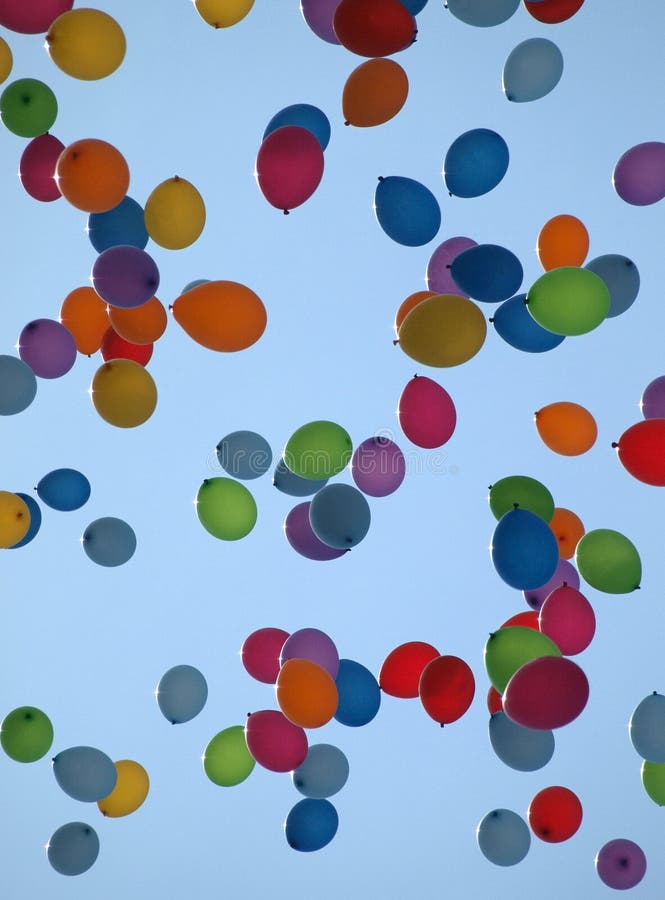 Beautiful Balloons and Blue Stock Photo - Image of abstract, event ...