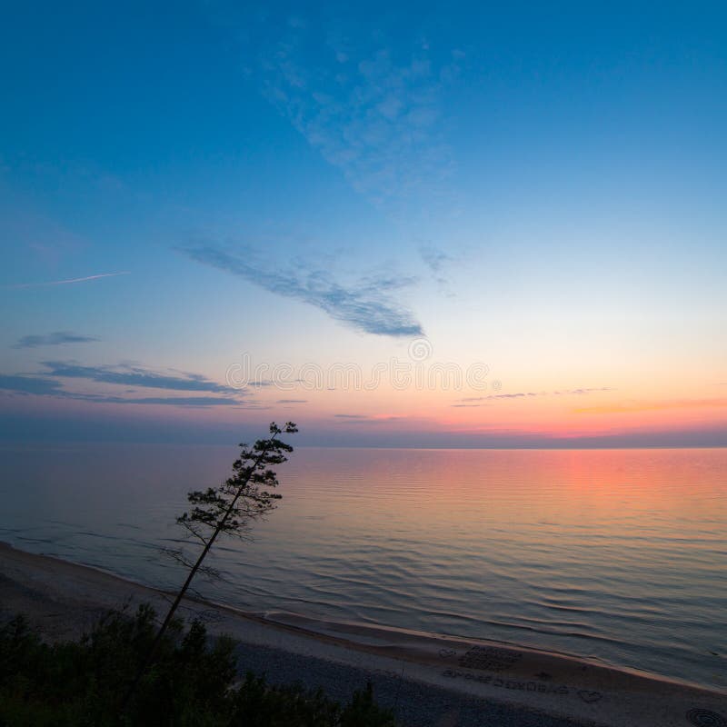 Beautiful Baltic Sea Coast Landscape at Sunset Stock Image - Image of ...
