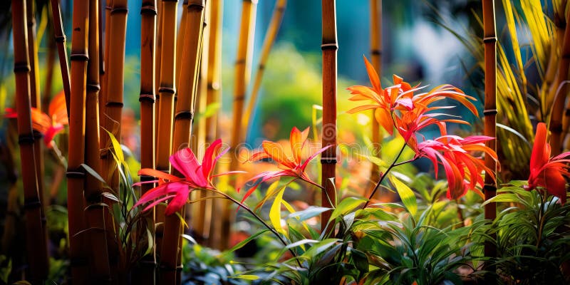 Beautiful Bamboo Garden Where Spring Nature Merges with the Structure ...