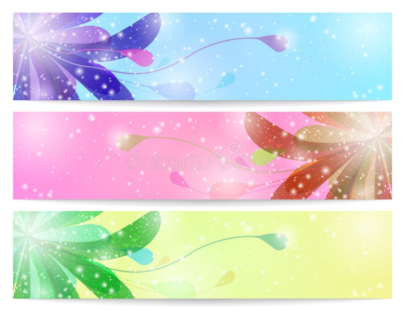 Beautiful Banner with Flowers. Stock Vector - Illustration of beautiful ...