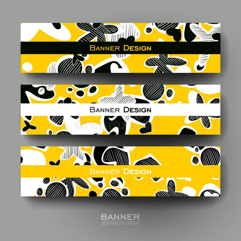 Beautiful Banner Vector Template with Abstract Stock Vector ...