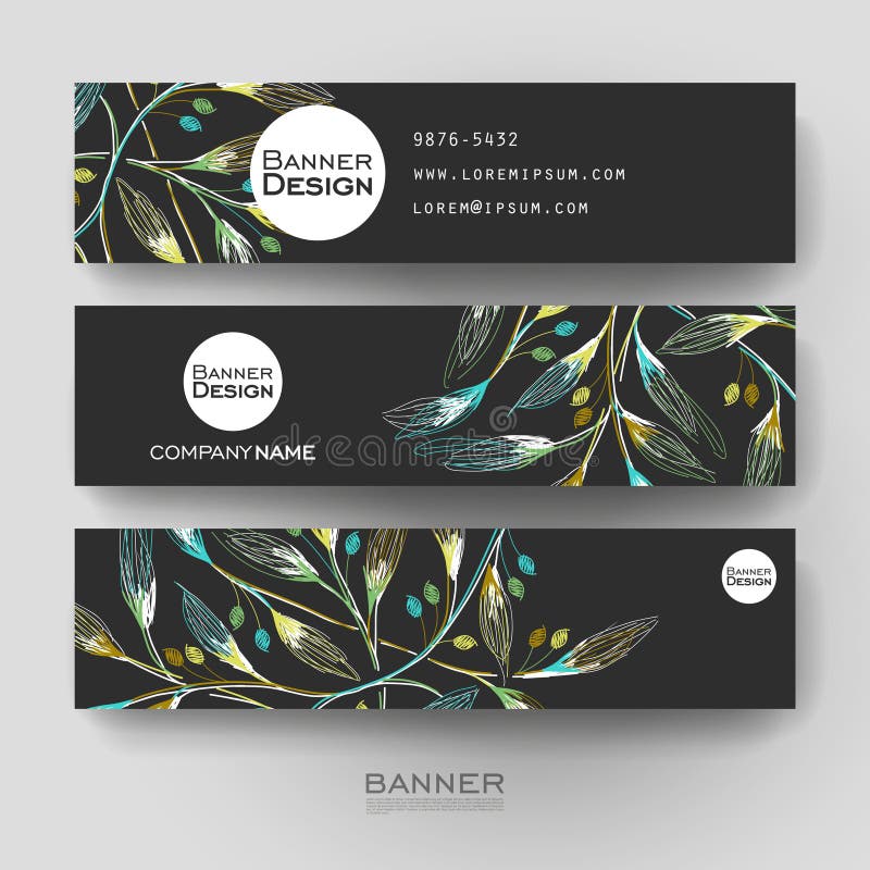 Beautiful Banner Vector Template with Floral Stock Vector ...