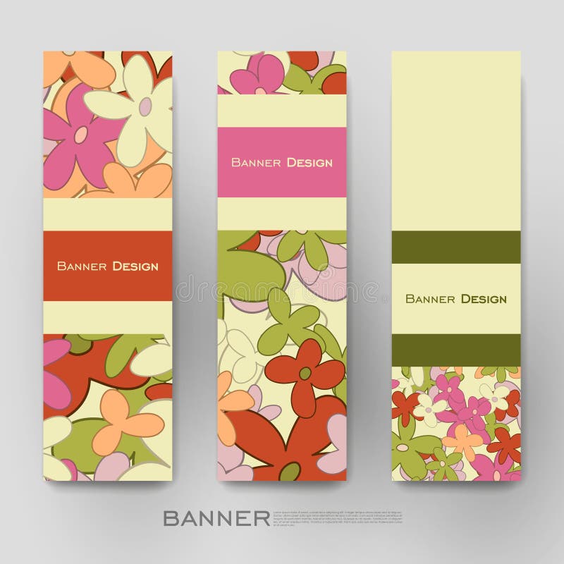 Beautiful Banner Vector Template with Floral Stock Vector ...