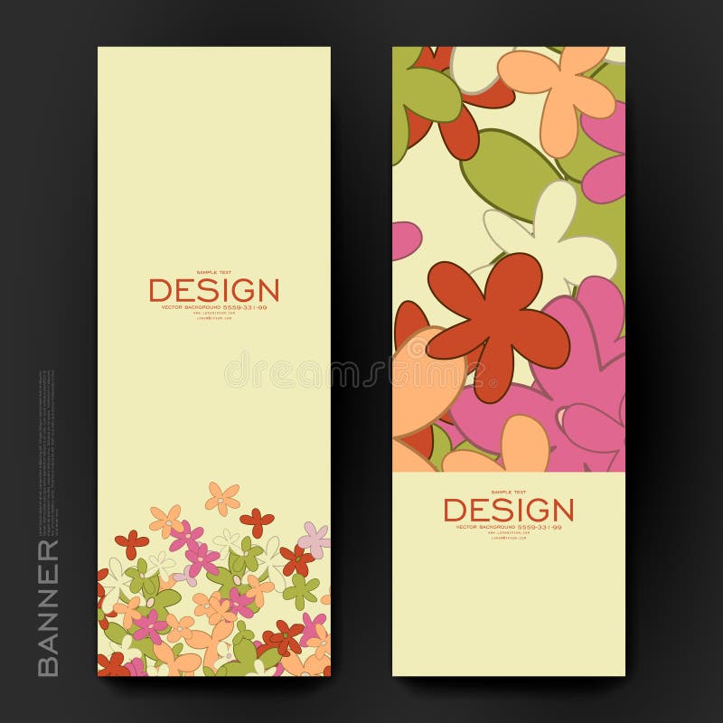 Beautiful Banner Vector Template with Floral Stock Vector ...