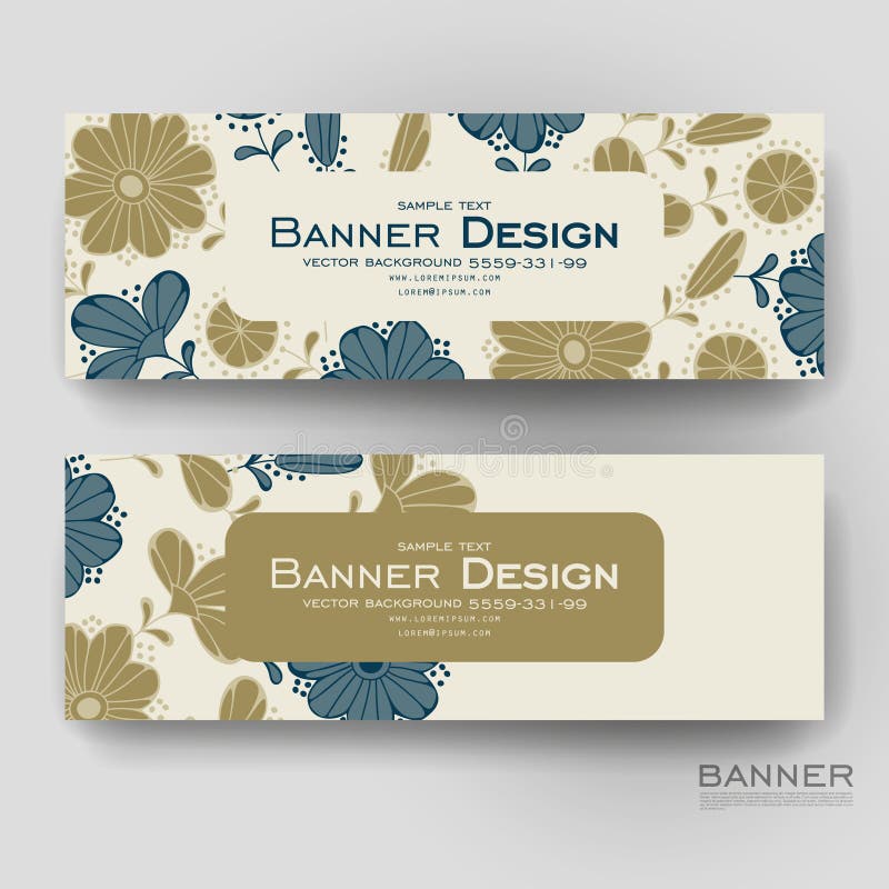 Beautiful Banner Vector Template with Floral Stock Vector ...