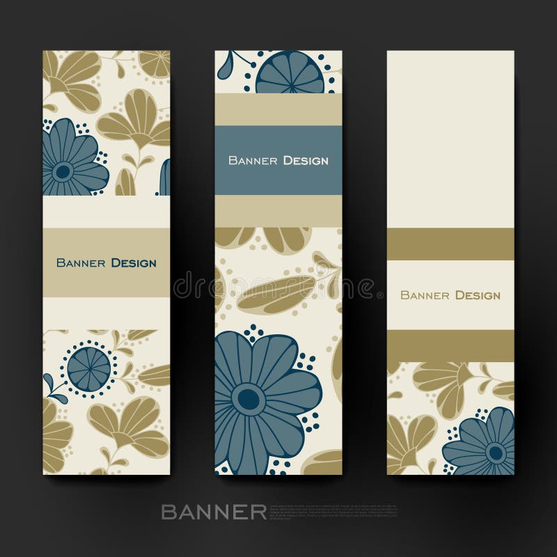 Beautiful Banner Vector Template with Floral Stock Vector ...