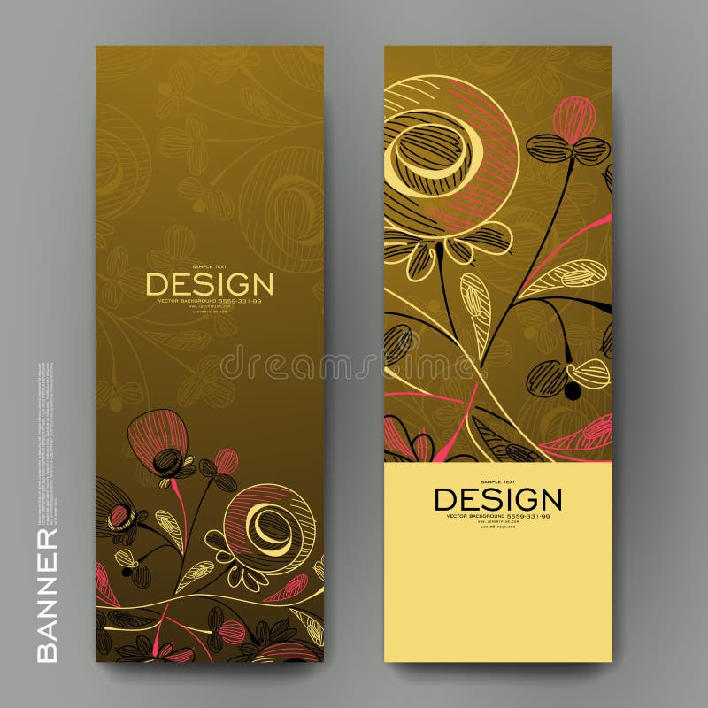 Beautiful Banner Vector Template with Floral Stock Vector ...