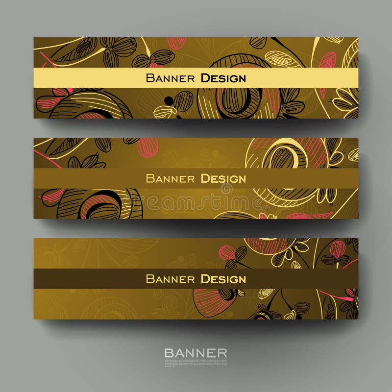 Beautiful Banner Vector Template with Floral Stock Vector ...