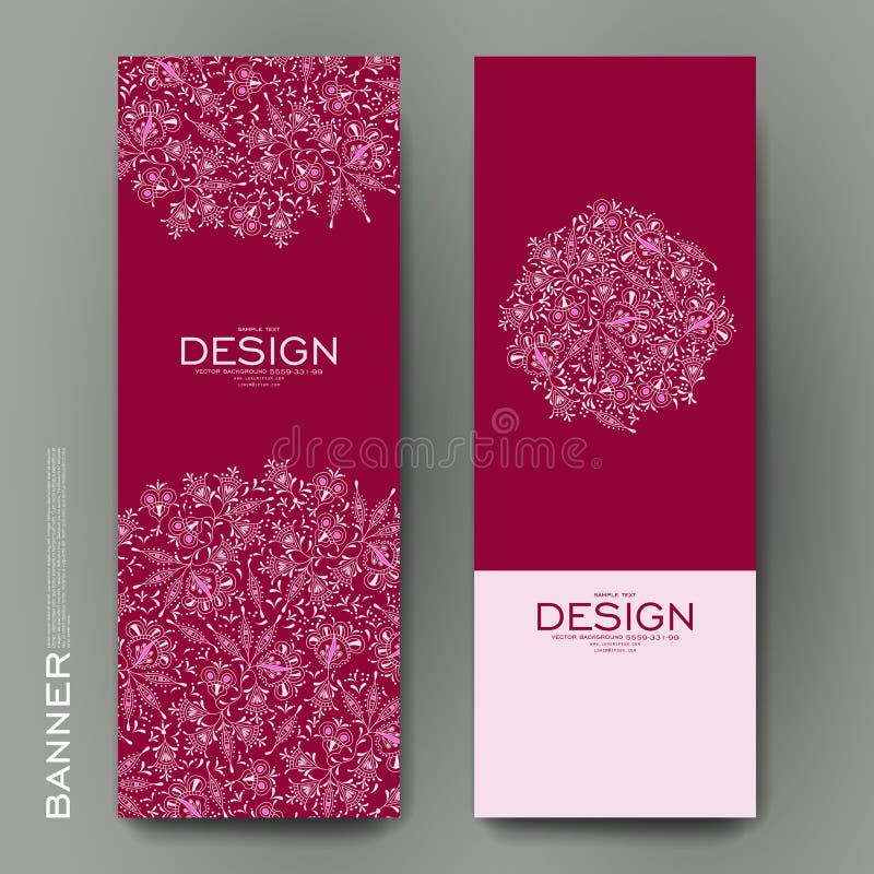 Beautiful Banner Vector Template with Floral Stock Vector ...