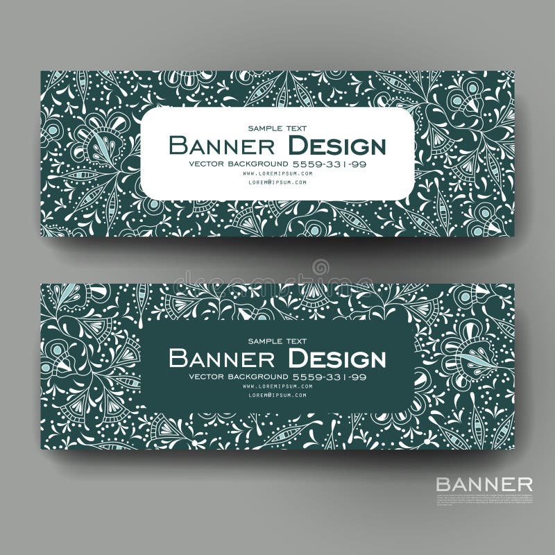 Beautiful Banner Vector Template with Floral Stock Vector ...