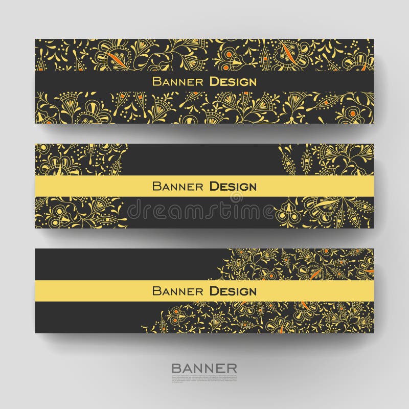 Beautiful Banner Vector Template with Floral Stock Vector ...