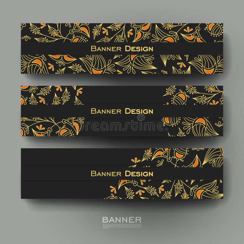 Beautiful Banner Vector Template with Floral Stock Vector ...
