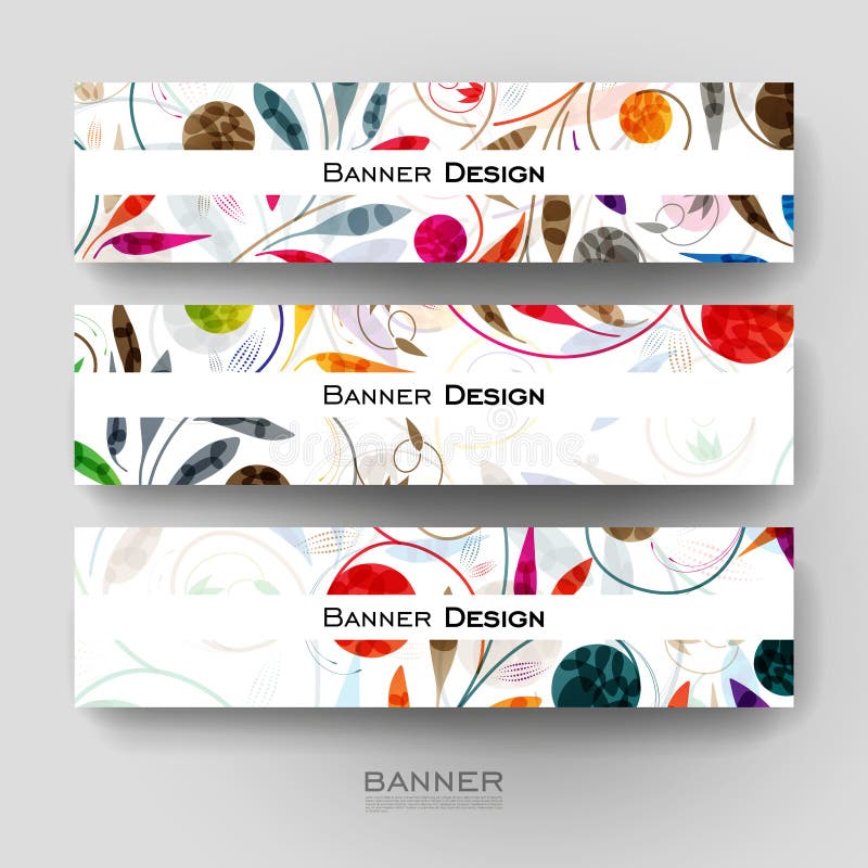 Beautiful Banner Vector Template with Floral Ornament Background Stock ...