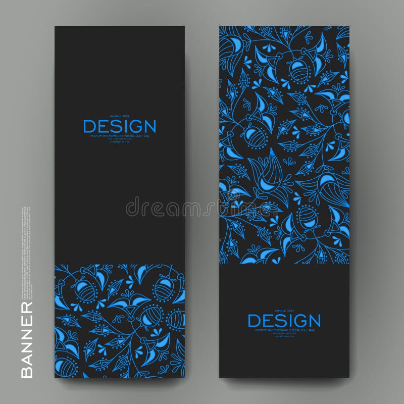 Beautiful Banner Vector Template with Floral Ornament Background Stock ...