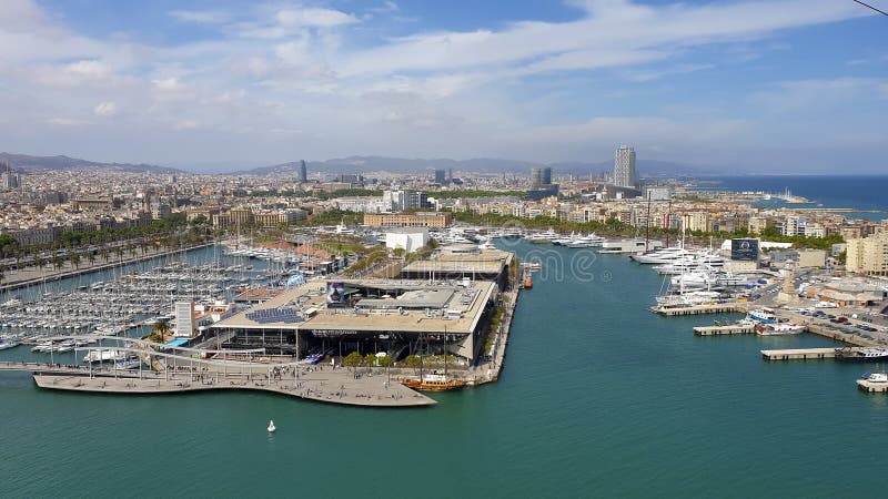 Beautiful Barcelona Sea View from Funicular Editorial Photography ...