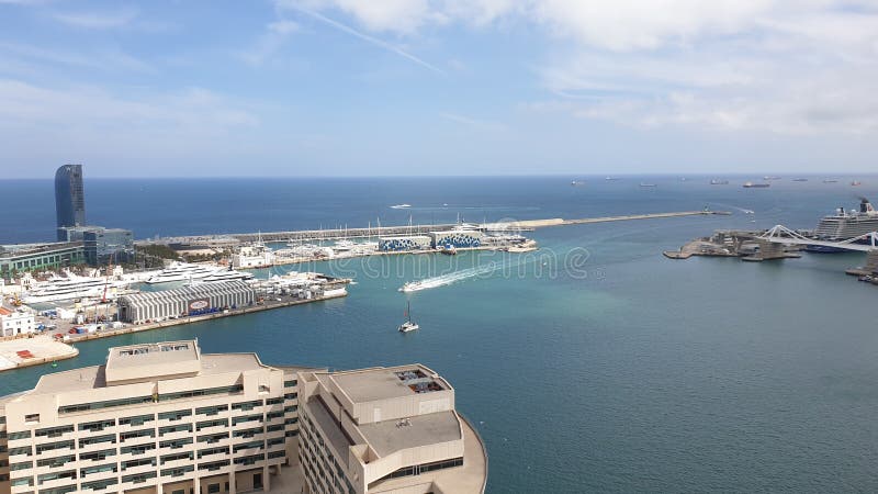 Beautiful Barcelona Sea View from Funicular Editorial Photography ...