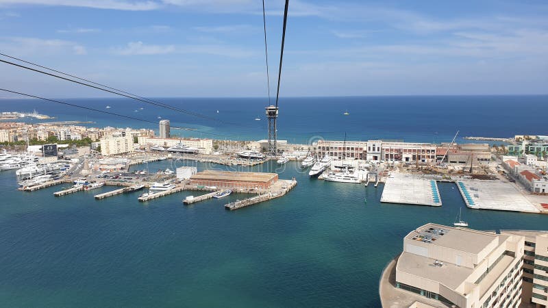 Beautiful Barcelona Sea View from Funicular Editorial Photo - Image of ...