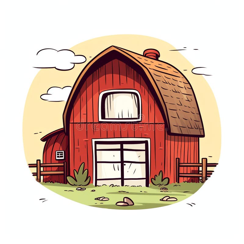 Beautiful Barn Watercolor Clipart Illustration Stock Illustration ...