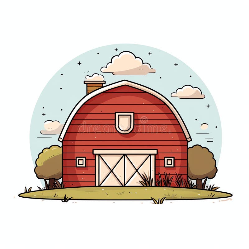 Beautiful Barn Watercolor Clipart Illustration Stock Illustration ...