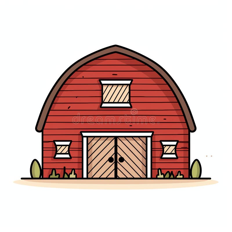 Beautiful Barn Watercolor Clipart Illustration Stock Illustration ...