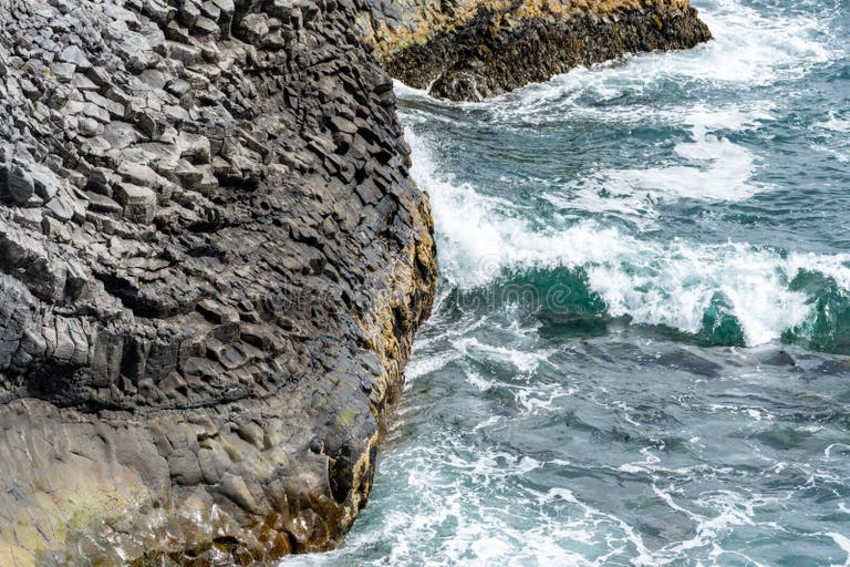 Beautiful Basalt Columns on the Shore of Iceland, in Arnarstapi As ...