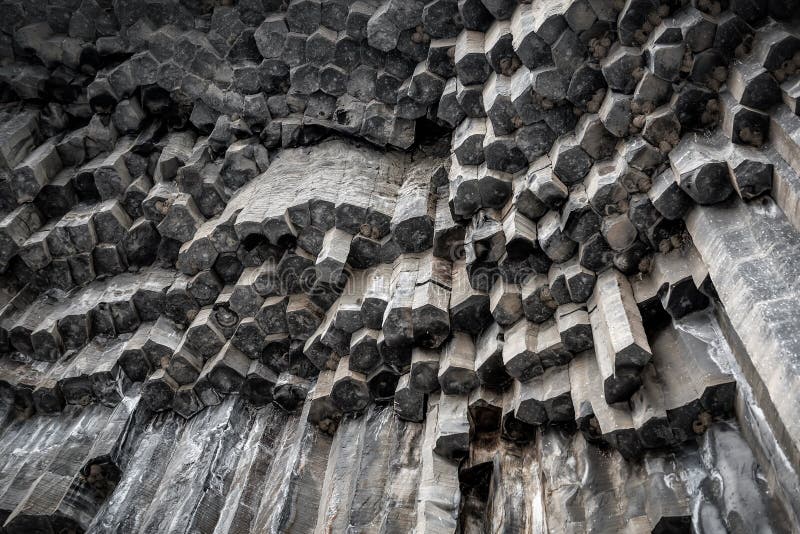 Beautiful Basalt Rocks Texture Called Symphony of Stones. Armenia Stock ...