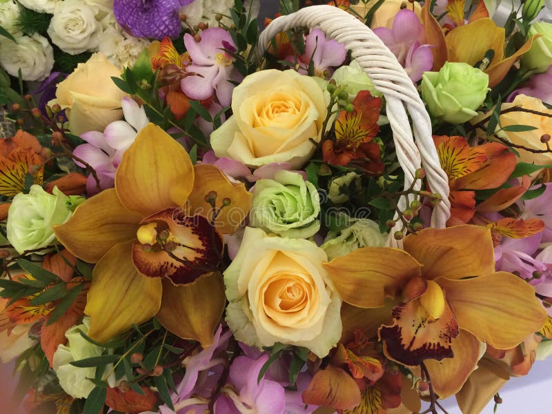 Beautiful basket stock photo. Image of colorful, bloom - 48319224