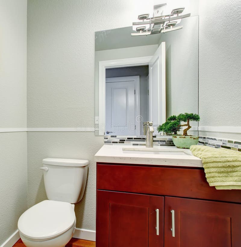 Beautiful Bathroom with Full Bath and Shower. Stock Photo - Image of ...