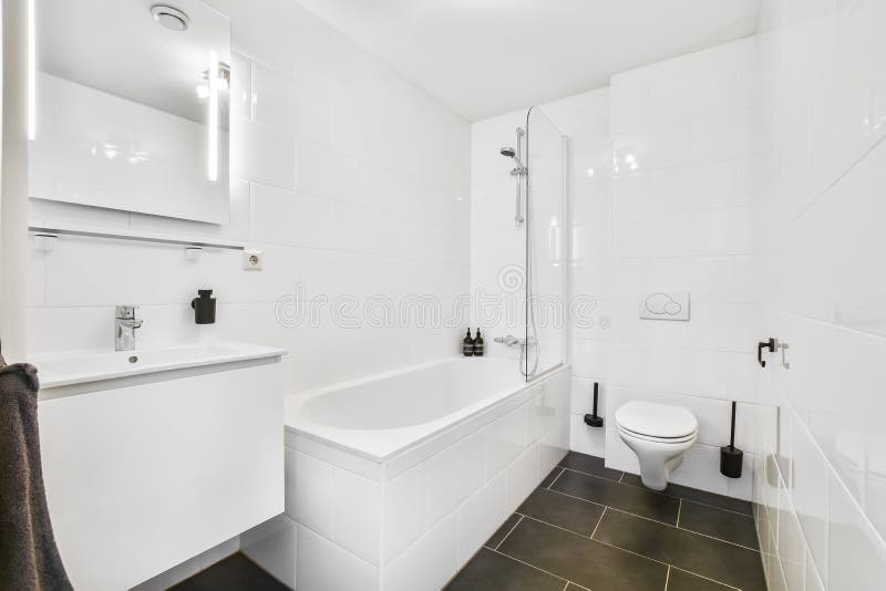 Beautiful Bathroom Interior Stock Image - Image of mirror, home: 234147945