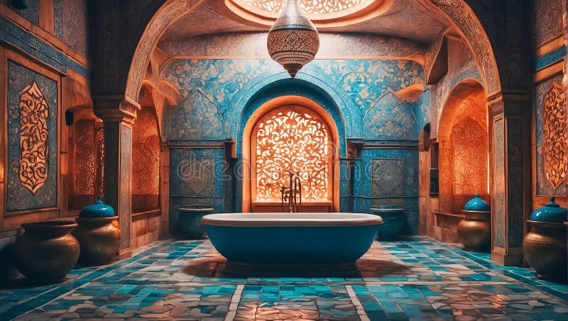 Beautiful Bathroom Traditional Turkish Style Stock Image - Image of ...